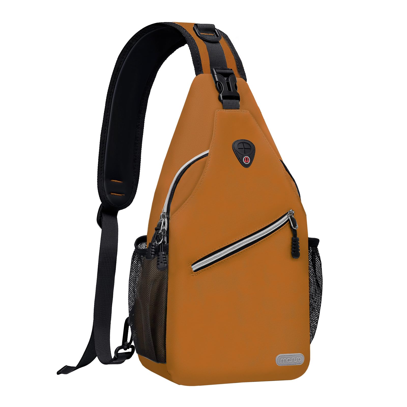MOSISO Sling Backpack, Multipurpose Crossbody Shoulder Bag Travel Hiking Daypack, Brown, Medium