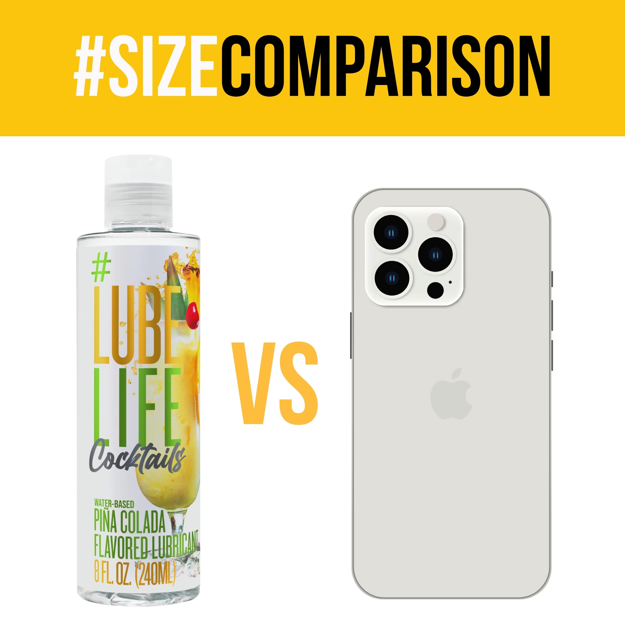Lube Life Water-Based Piña Colada Flavored Lubricant, Personal Lube for Men, Women and Couples, Made without Added Sugar, 8 Fl Oz