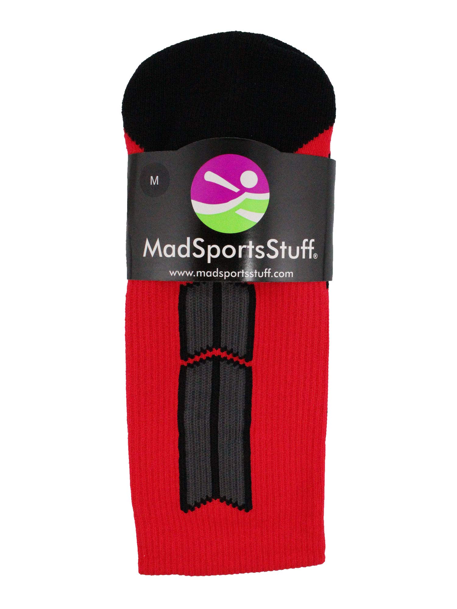 MadSportsStuff Red/Black Player Id Over the Calf Number Socks (#00, Medium)