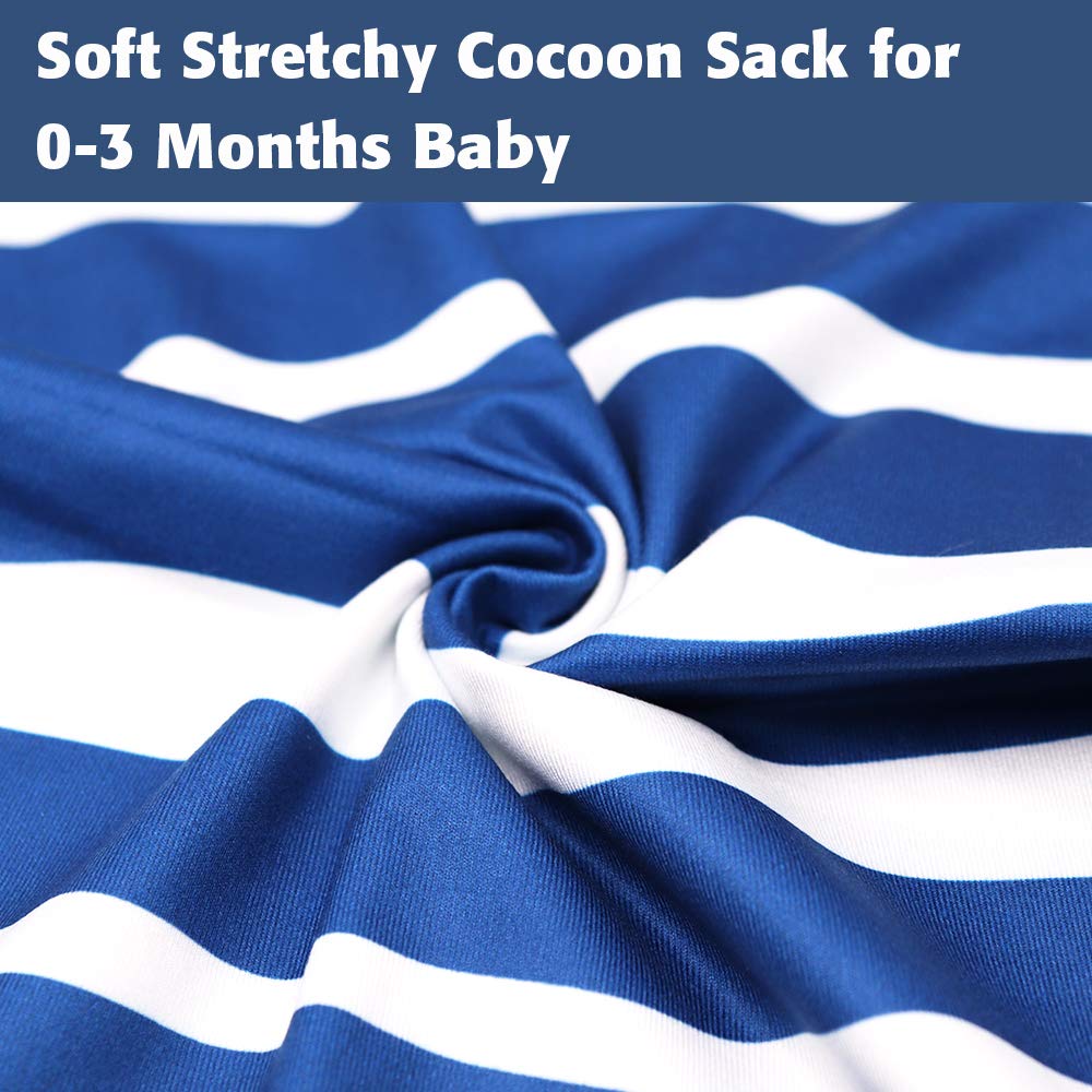 Newborn Swaddle Blanket with Beanie Set,Soft Stretchy Cocoon Sack for 0-3 Months Baby Boys and Girls