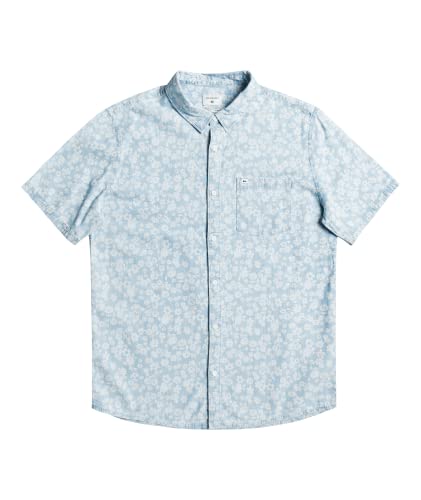 Quiksilver Men's Axwell Button Down Shirt, Trellis Chambray, Large