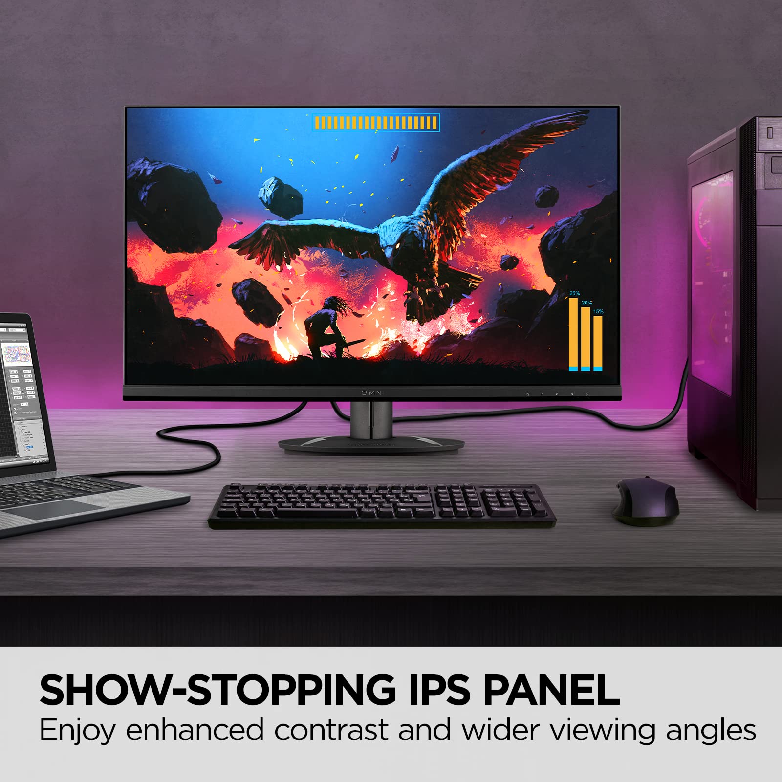 ViewSonic VX2716 27 Inch 1080p 1ms 100Hz Gaming Monitor with IPS Panel, FreeSync, Eye Care, HDMI and DisplayPort Inputs