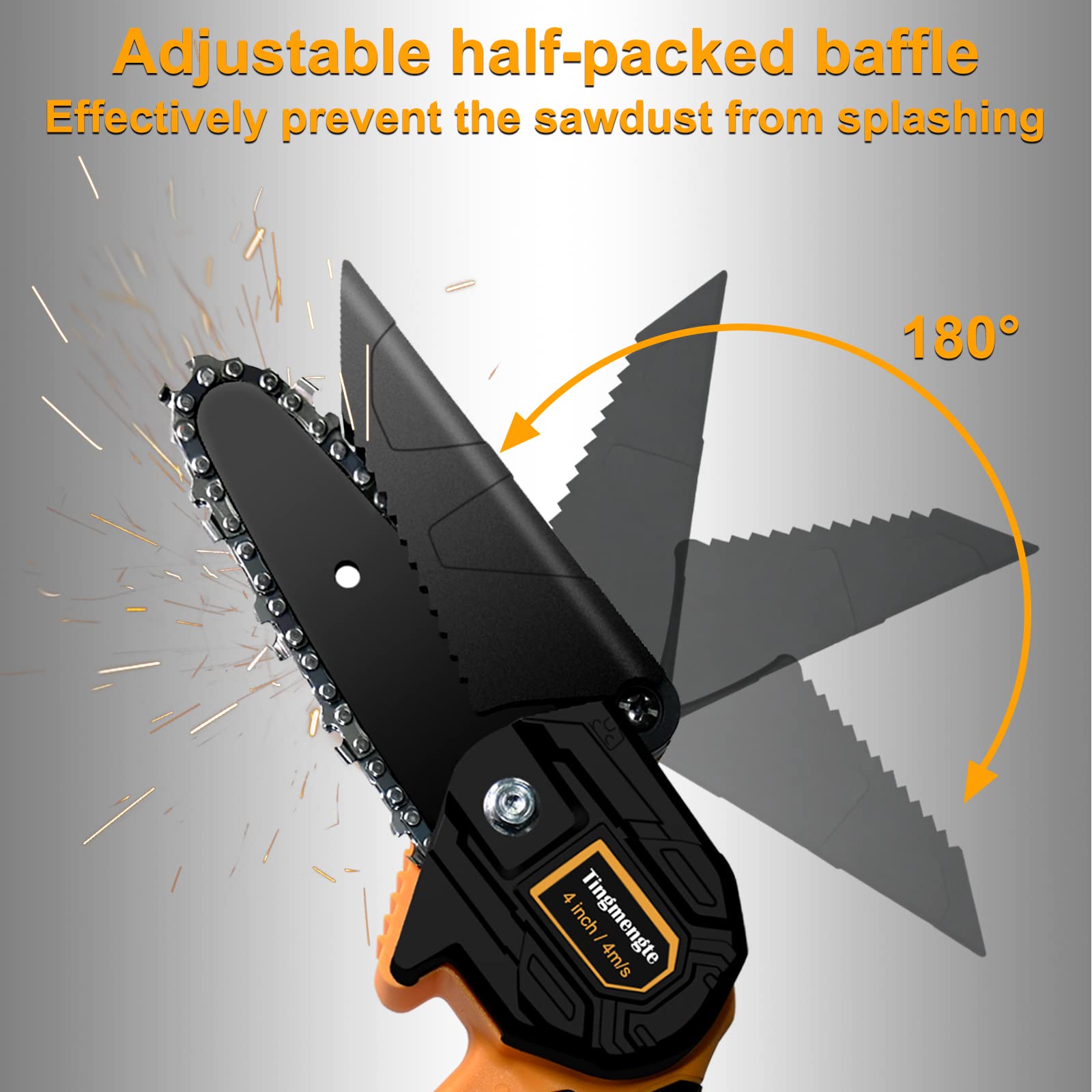Mini Chainsaw, Cordless Mini Chainsaw Battery Powered with 24V 10000mAh Rechargeable Battery, Handheld Chainsaw for Tree Trimming Wood Cutting (8 Inch Chainsaw With Oil Nozzle)