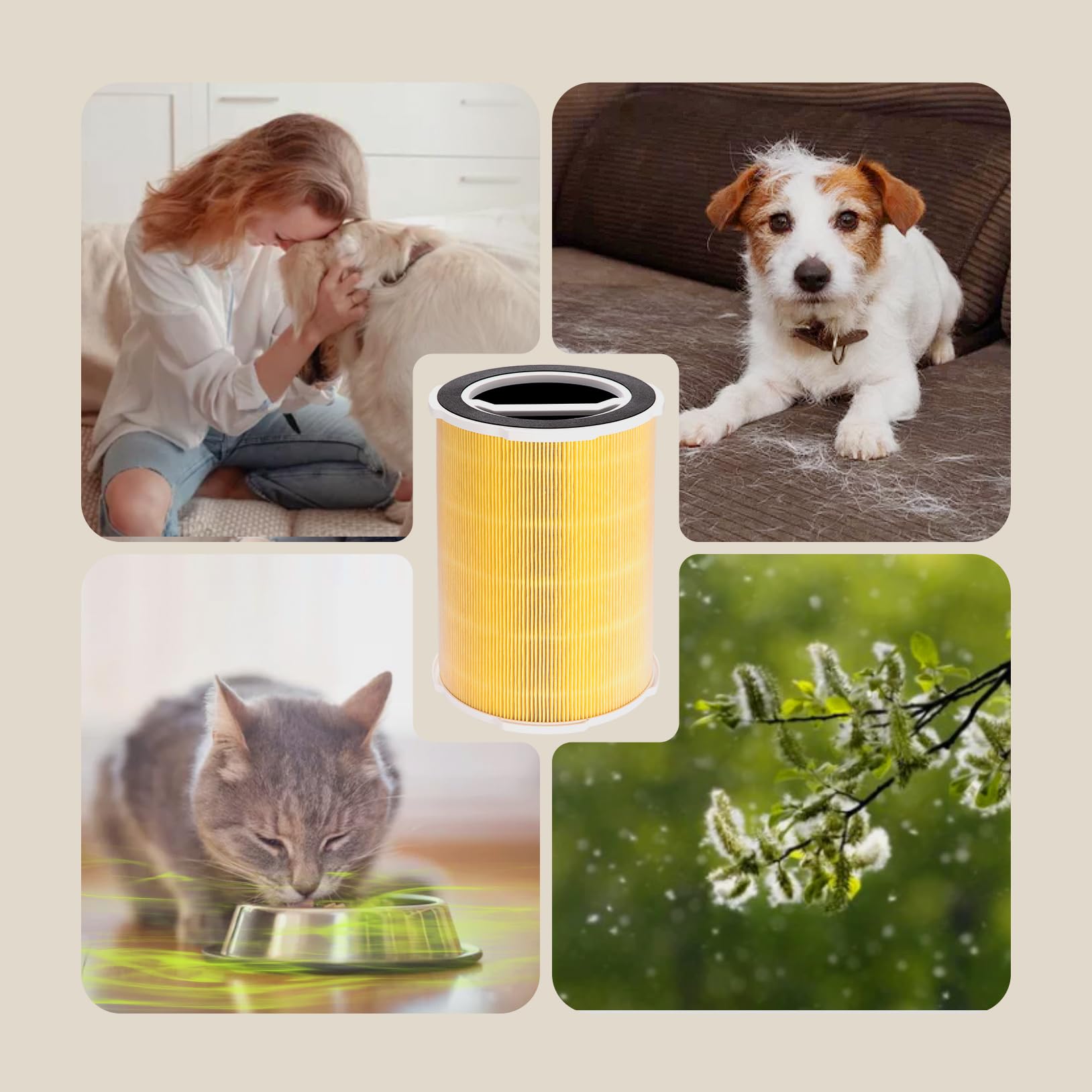 WELOV P200 PRO Air Purifiers with Pet Care Filter Bundle: Up to 1570 Ft² in 1 Hr With Air Quality Monitor, Smart WiFi, Alexa Control