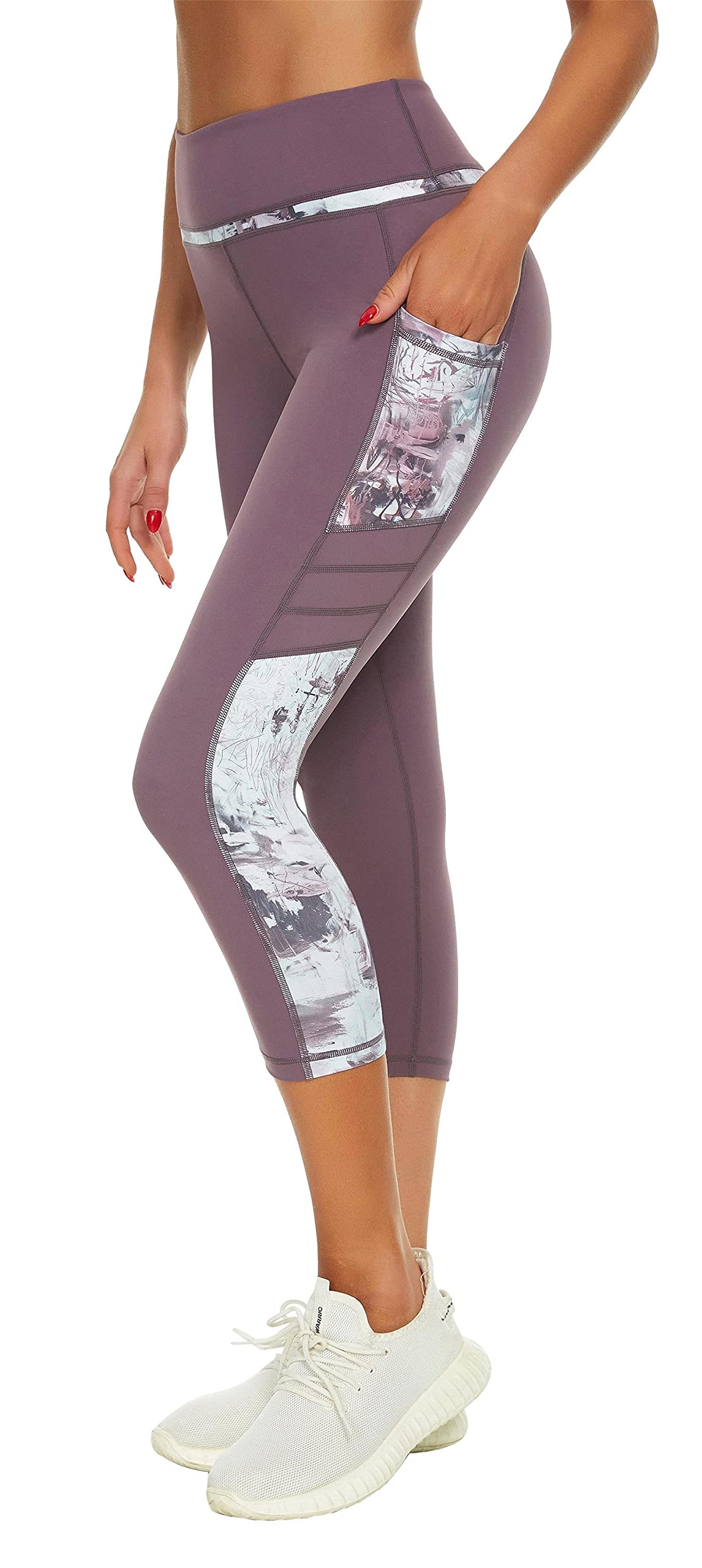 Sugar Pocket Women's High Waist Yoga Pants with Pockets,Workout Running Yoga Leggings for Women S