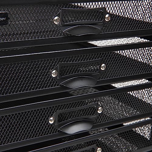 Mind Reader File Storage Drawers, Desk Organizer, Multi-Purpose, Crafts, Office, Metal Mesh, 11"L x 14"W x 11"H, Black, 5 Drawer
