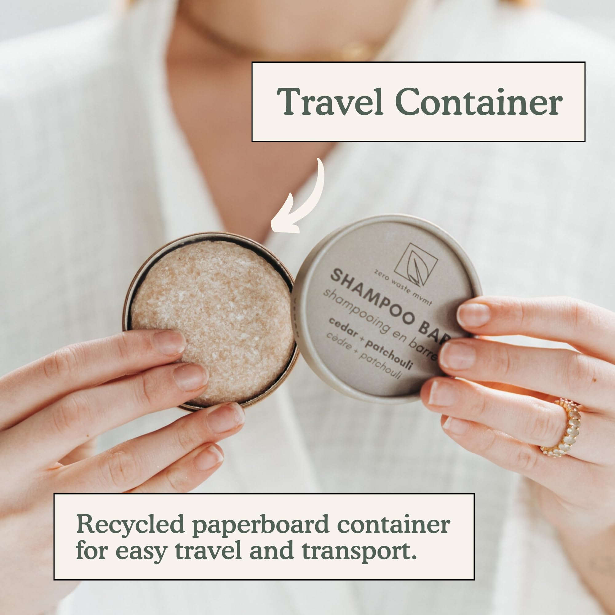 Zero Waste MVMT Shampoo Bar | Peppermint + Eucalyptus | Eco-friendly Shampoo with Travel Container | Natural Salon Quality Shampoo, Zero Waste & Plastic Free