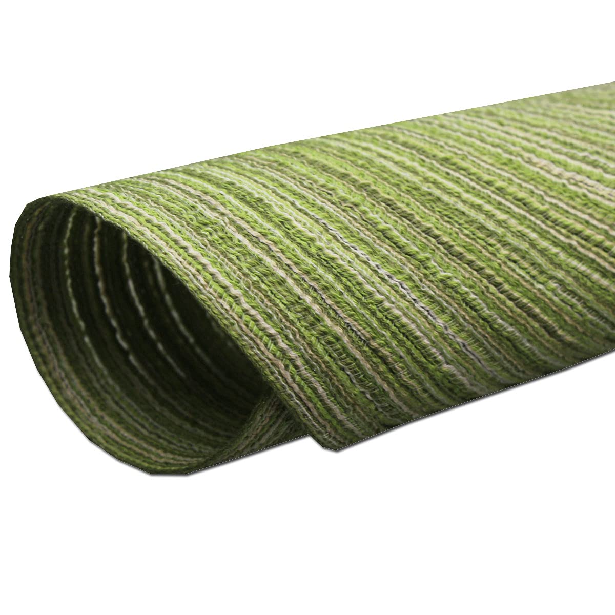 Round Braided Placemats Set of 4, Cotton Round Table Placemats 15 inch for Home Wedding Party (Green)