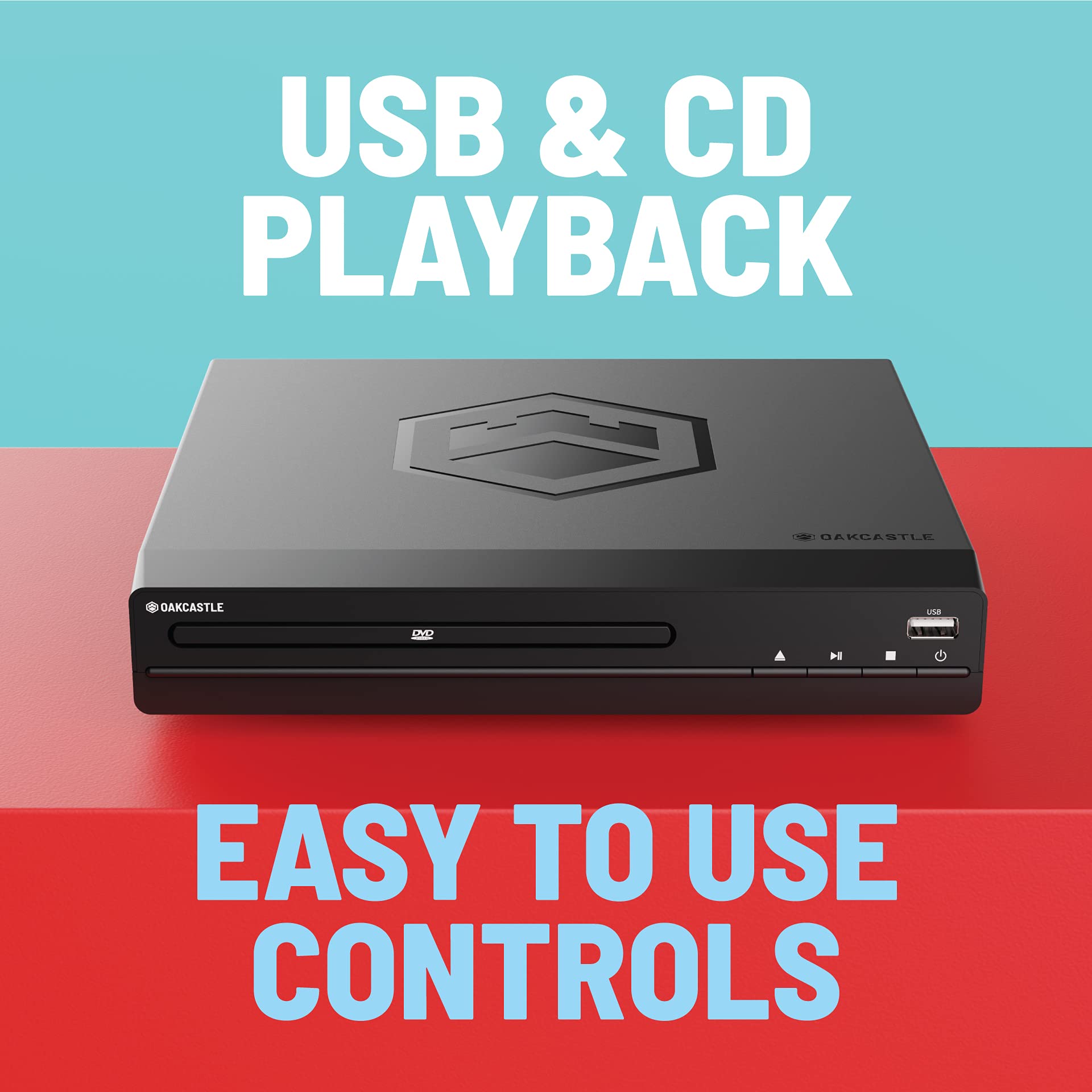 Majority DVD100 DVD Player for TV | Multi Region HD 1080P DVD Player | HDMI or RCA AV Cable TV Connection | USB MP3 and CD Playback I Slim Design I Easy Controls Remote Controlled DVD Player
