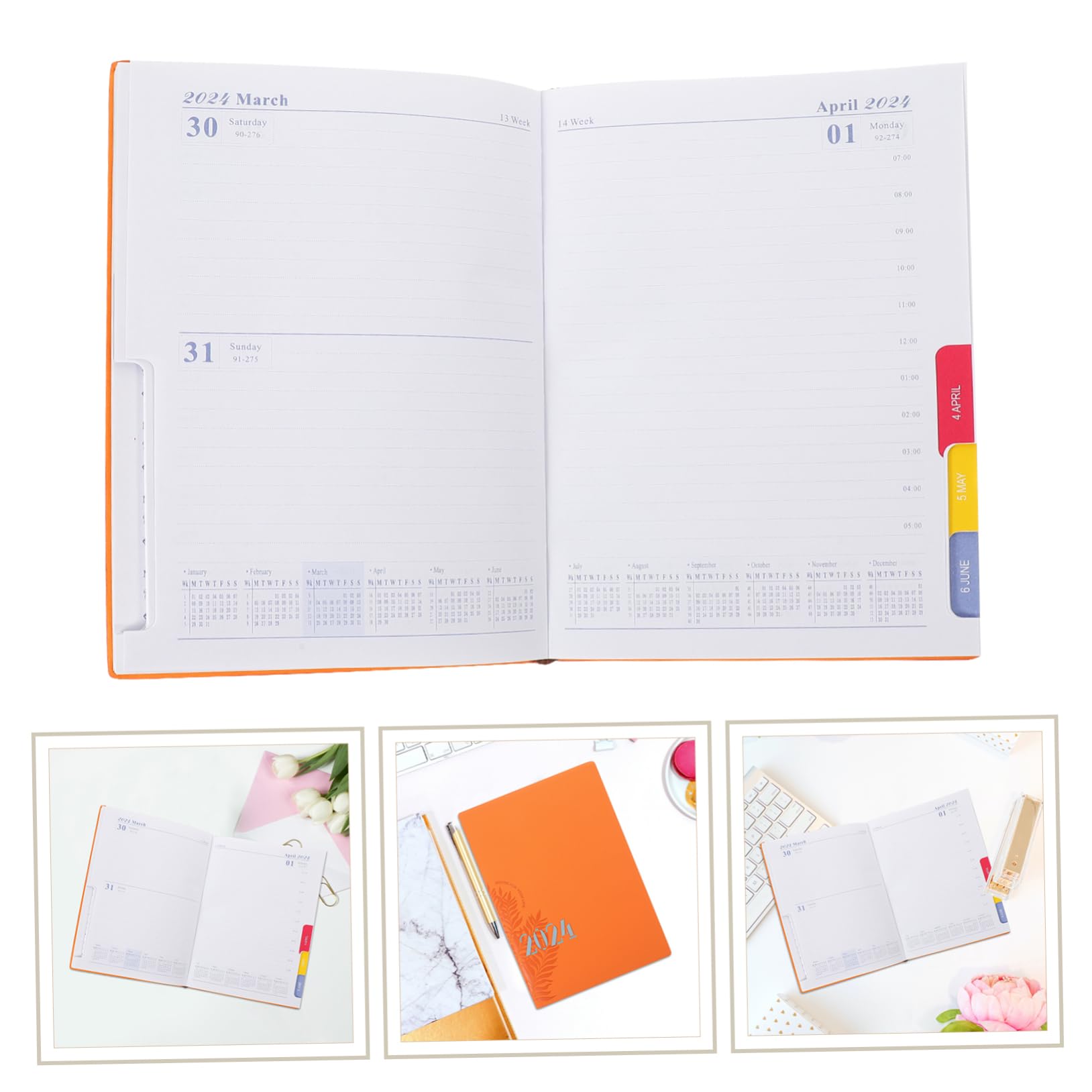 NUOBESTY Notebook Note Pad Notepad Calendar 23-24 Monthly Planner Daily Planner Teacher Planners and Lesson Planner Efficient Plan Pad School Planner Date Plan Pad A5 Soft Surface Schedules