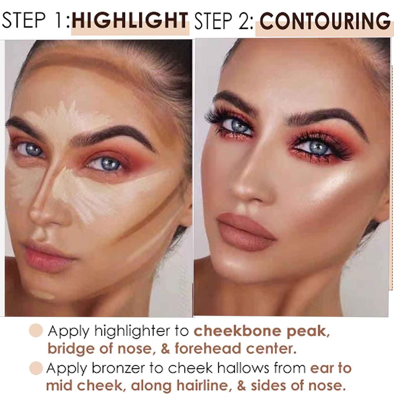 Upgrade Contour Stick, Concealer Highlighter Stick with Brush, Blends Easily, Waterproof and Longlasting Foundation Bronzer Stick, Professional Face Body Creamy Contour Makeup(4#Contour)