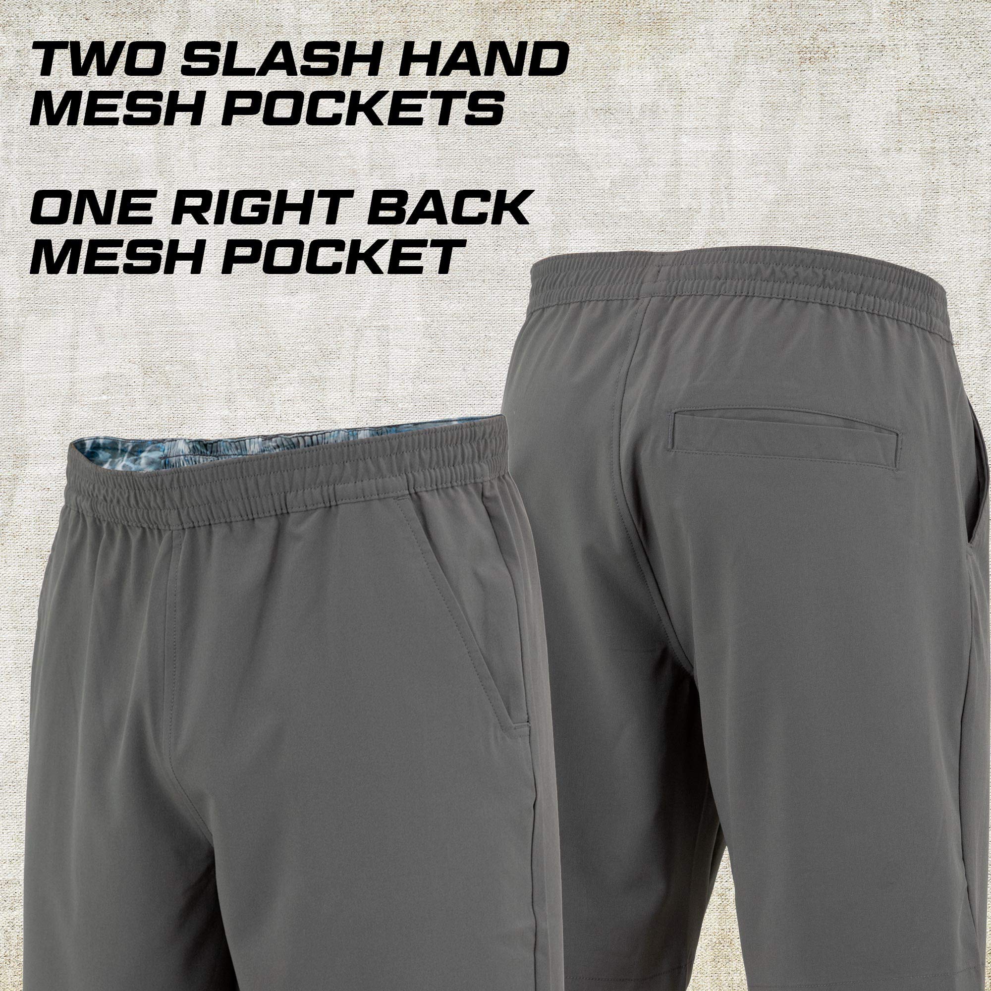 Mossy Oak Standard Men's Lounge Comfy Gym Shorts with Pockets, Mo Blue, Large