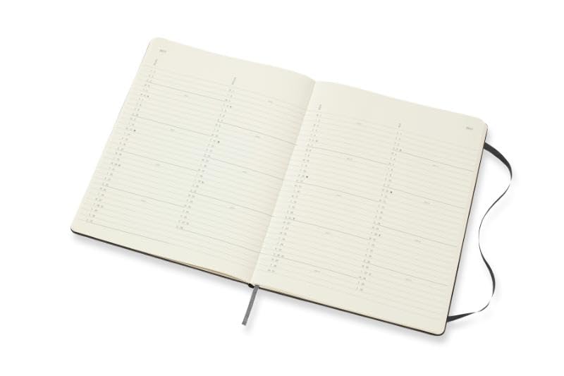 Moleskine 12 Month 2021 Monthly Planner, Hard Cover, XL (7.5" x 9.5") Black
