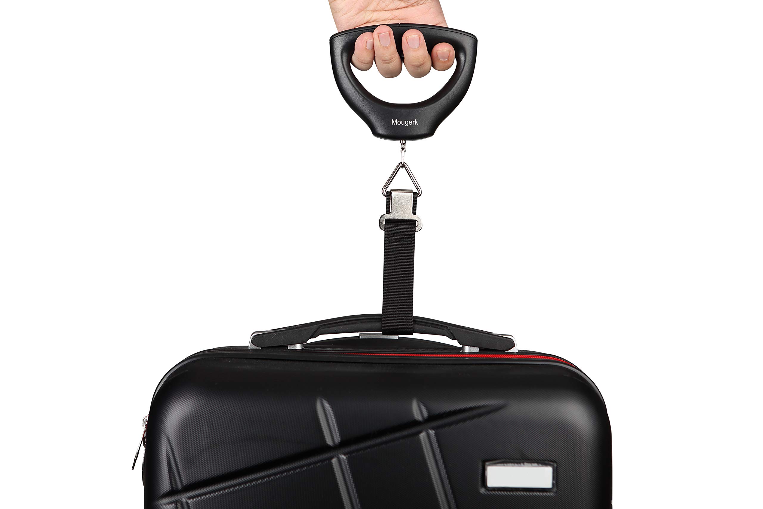 Mougerk 110lb 50kg Portable Digital Hanging Luggage Weight Scale Postal Scales, 2 AAA Batteries (Not Included) (Black)