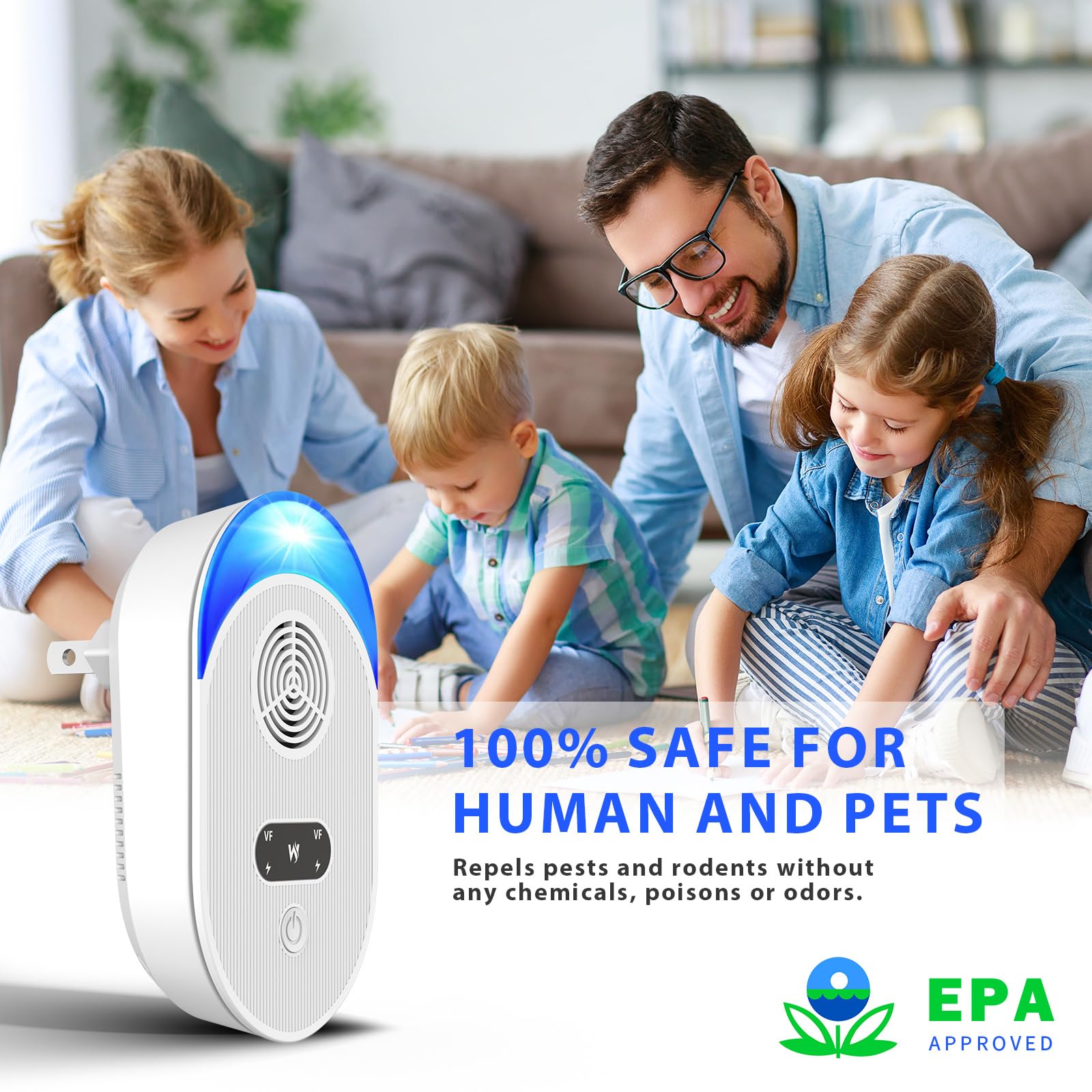 Ultrasonic Pest & Mouse Repeller 6 Packs, 2024 Ugraded Indoor Pest Control, Ultrasonic Pest Repellent, Indoor Pest Control for Home, Kitchen, Office, Hotel, Warehouse