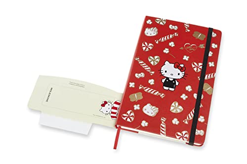 Moleskine Limited Edition Hello Kitty Notebook, Hard Cover, Large (5" x 8.25") Ruled/Lined, Red, 240 Pages