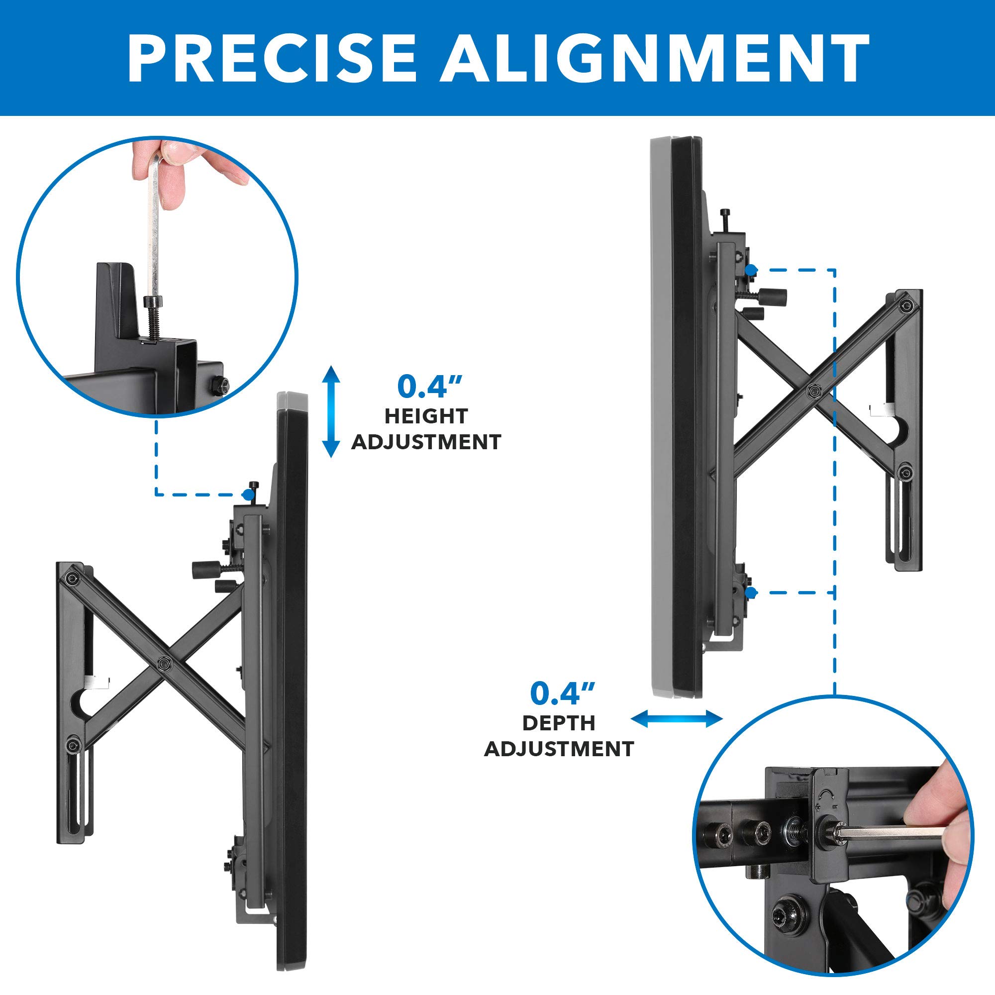 Mount-It! Pop Out Video Wall Mount, Digital Signage TV Menu Board Mount, Up to VESA 600x400, Commercial Grade 110 Lbs Capacity