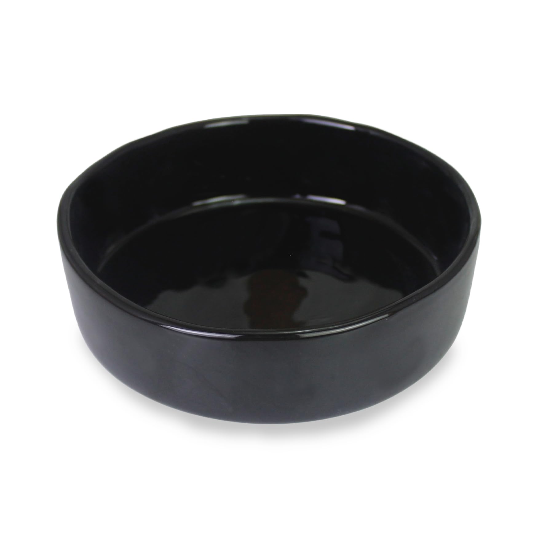 roro Ceramic Stoneware Hand-Molded Glossy Black 8 inch large Salad or Pasta Bowl | Pet Friendly