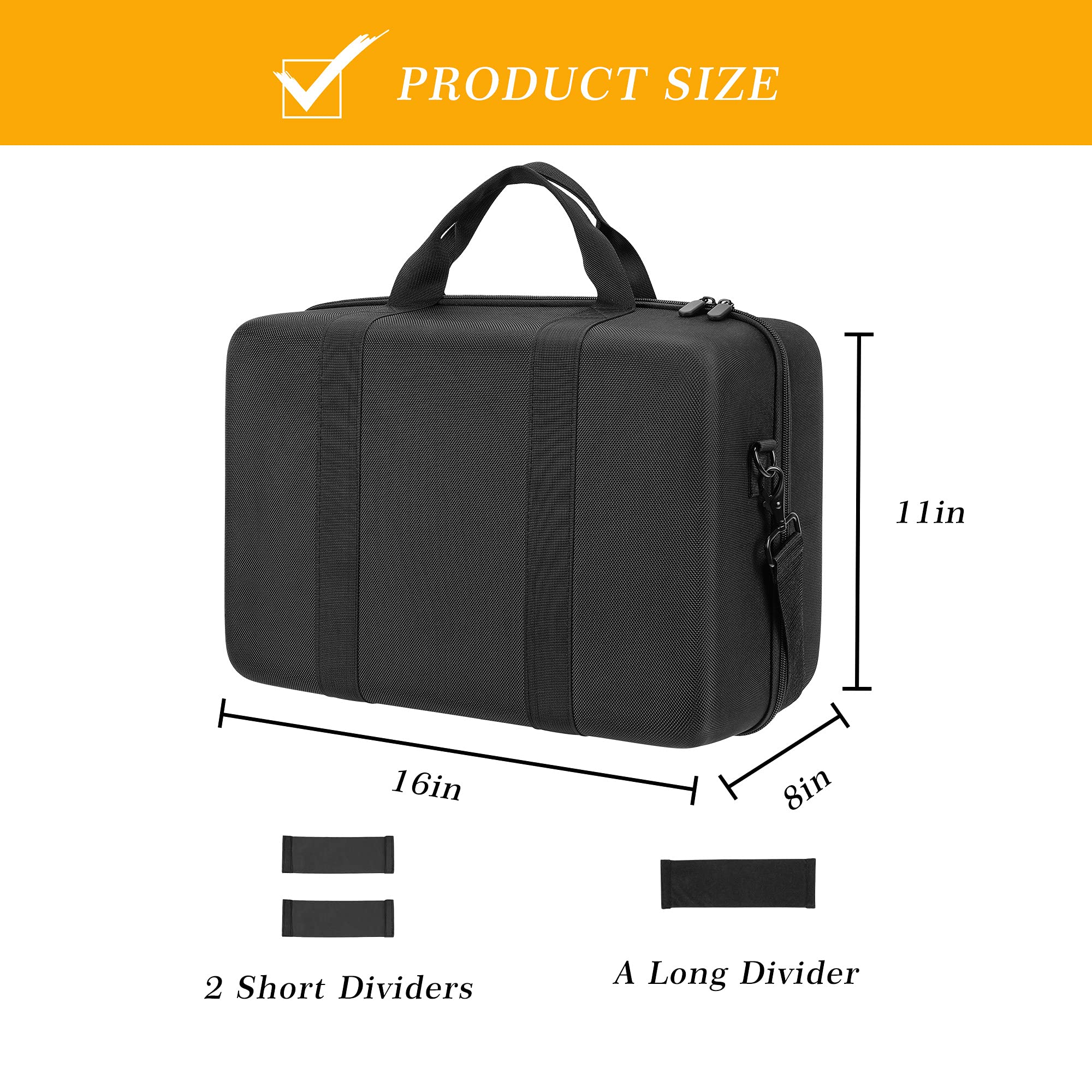 RHCOM Sturdy Material Carrying Case Compatible with Playstation 5 and PS5 Digital Edition,Playstation Controller, PS5 Games, Gaming Headset, and Gaming Accessories(Only case)