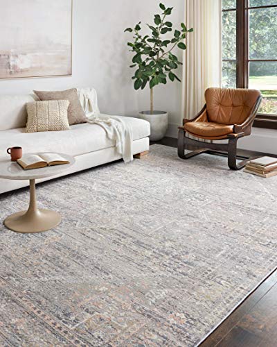 Loloi II Lucia Collection LUC-01 Grey/Sunset 6'-8" x 8'-8" Area Rug
