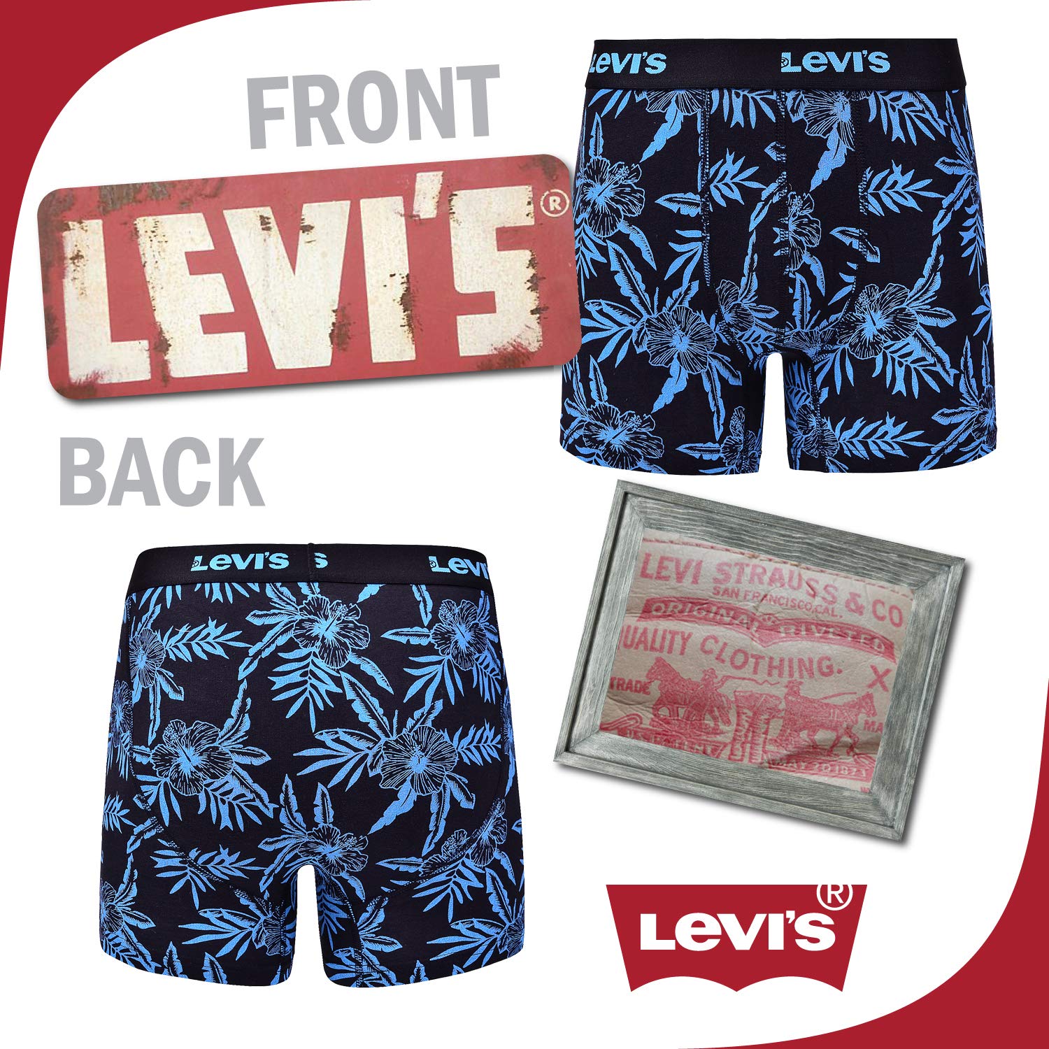 Levi's Mens Boxer Briefs Cotton Stretch Underwear For Men 4 Pack