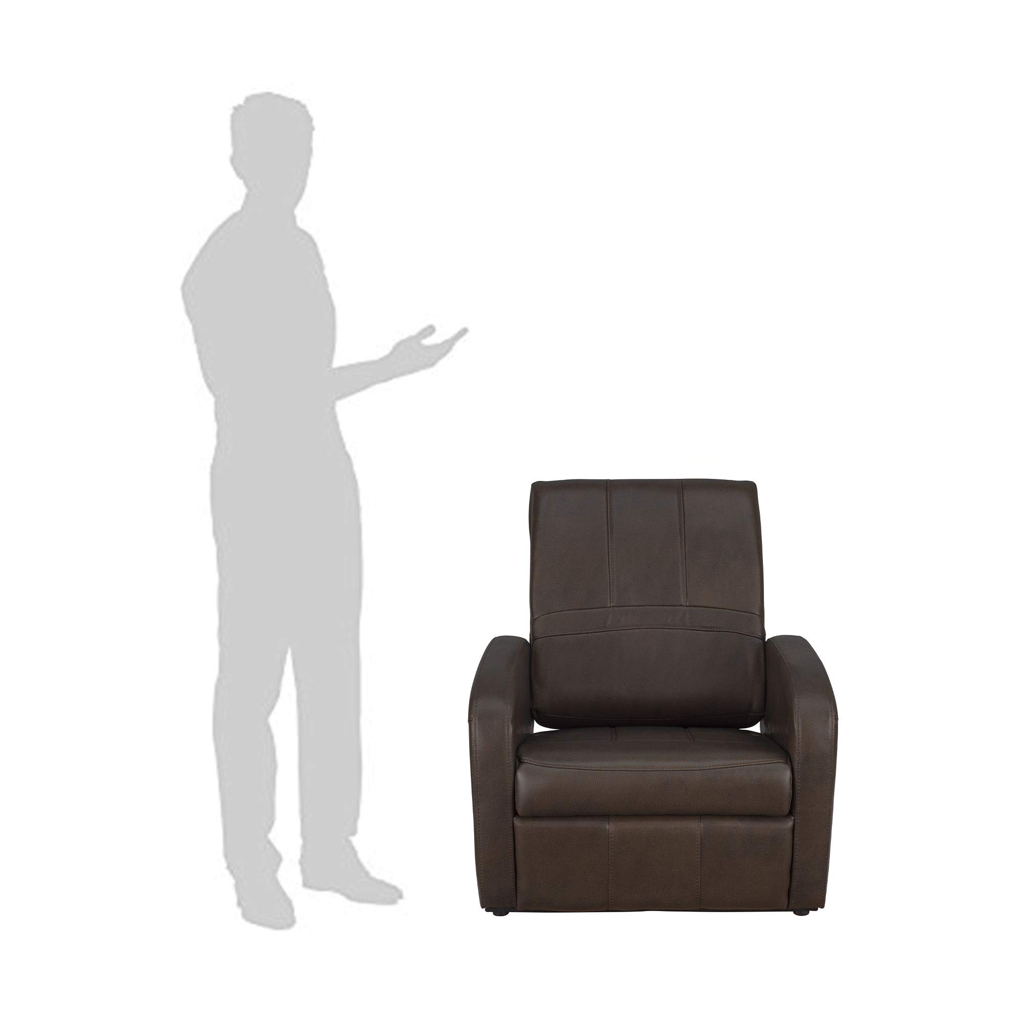 RecPro Charles RV Gaming Chair Ottoman Conversion | Built-in Storage | RV Furniture | Great for Teens | Chestnut