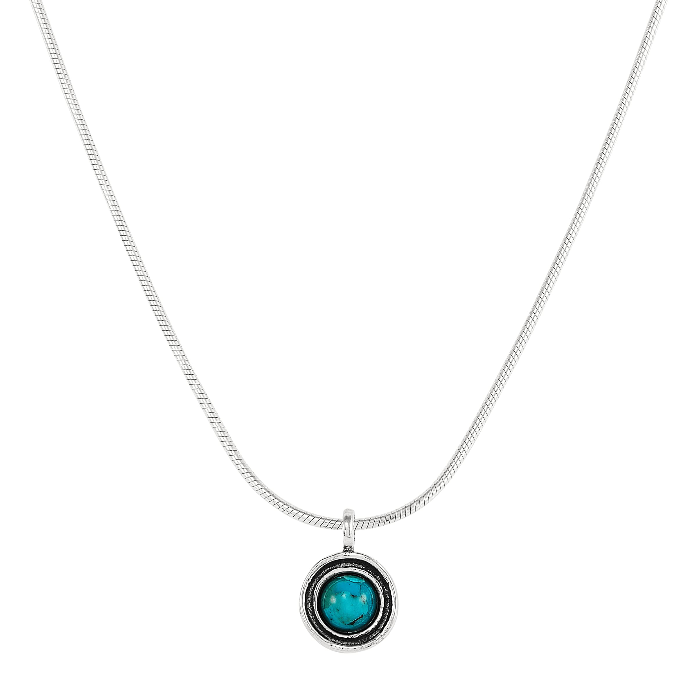 Silpada 'Rhythm and Blues' Sterling Silver Synthetic Compressed Turquoise Pendant Necklace, 16" + 2"