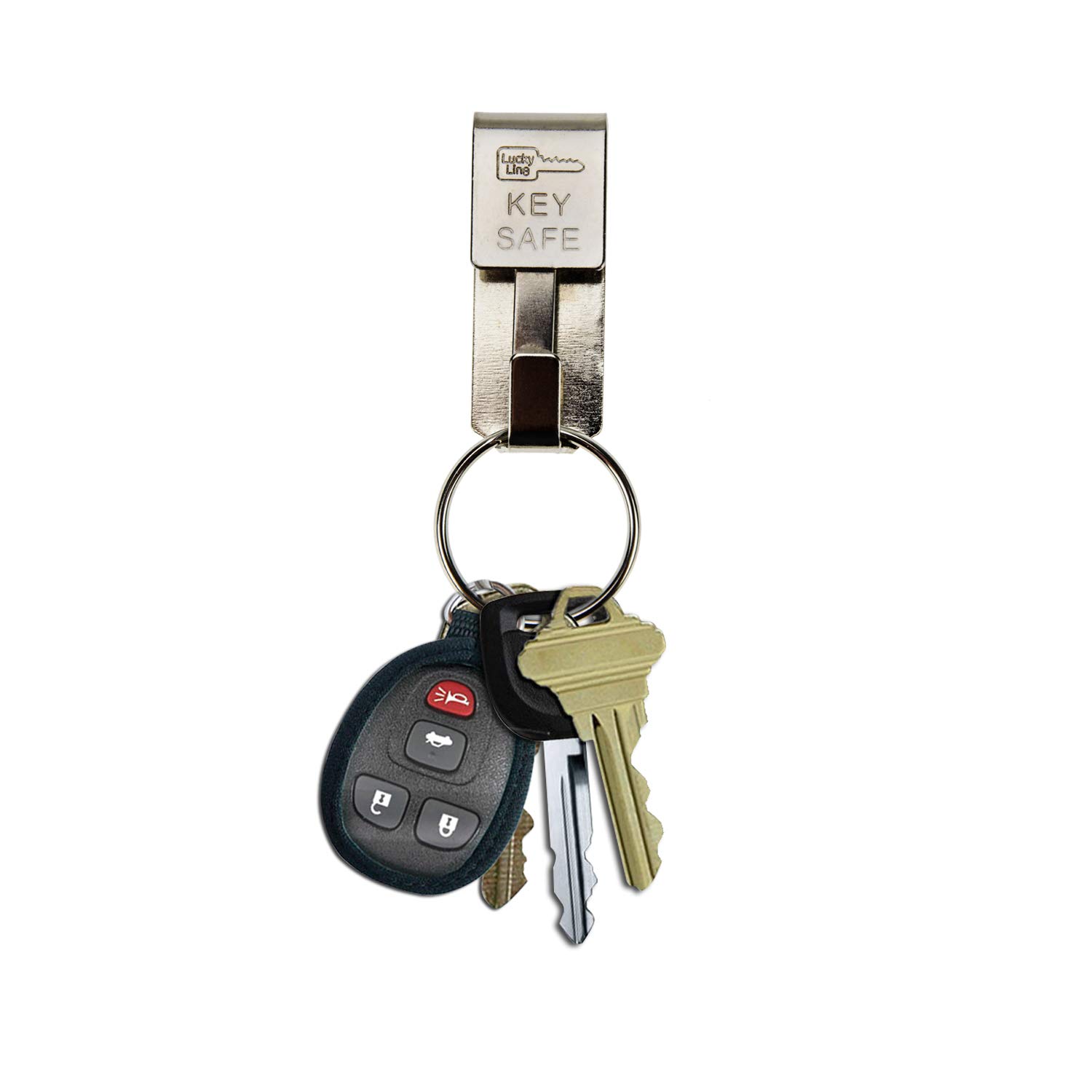 Lucky Line Key Safe Slip-On, 2β Wide Belt Key Ring - Heavy Duty Belt Key Clip, Key Chain