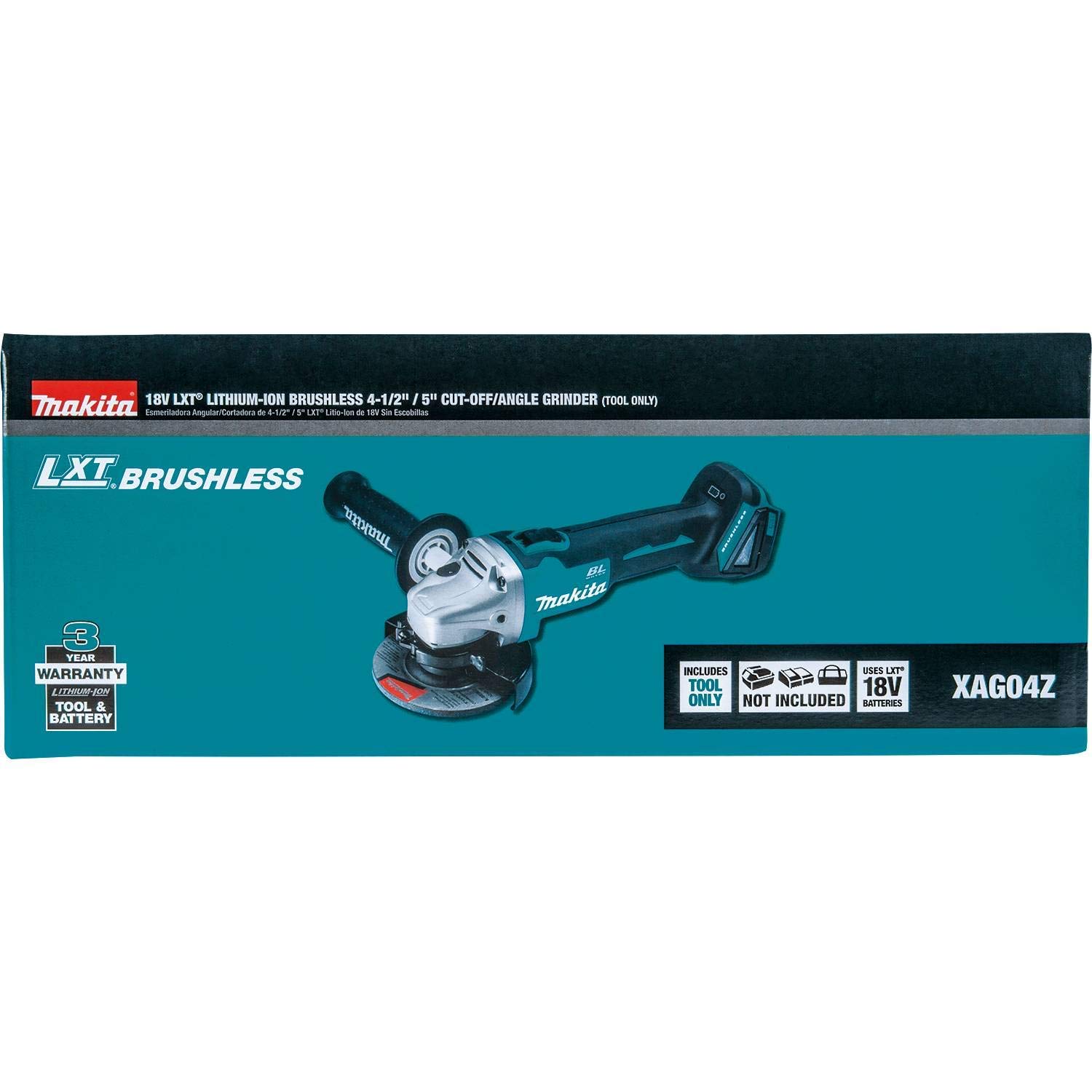 Makita XAG04Z-R 18V LXT Lithium-Ion Brushless Cordless 4-1/2 / 5 in. Cut-Off/Angle Grinder, (Tool Only) (Renewed)