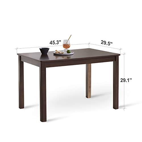 Livinia Cabin 45.3" Wooden Dining Table/Small Rectangular Modern Farmhouse Solid Wood Kitchen Table Desk (Walnut)
