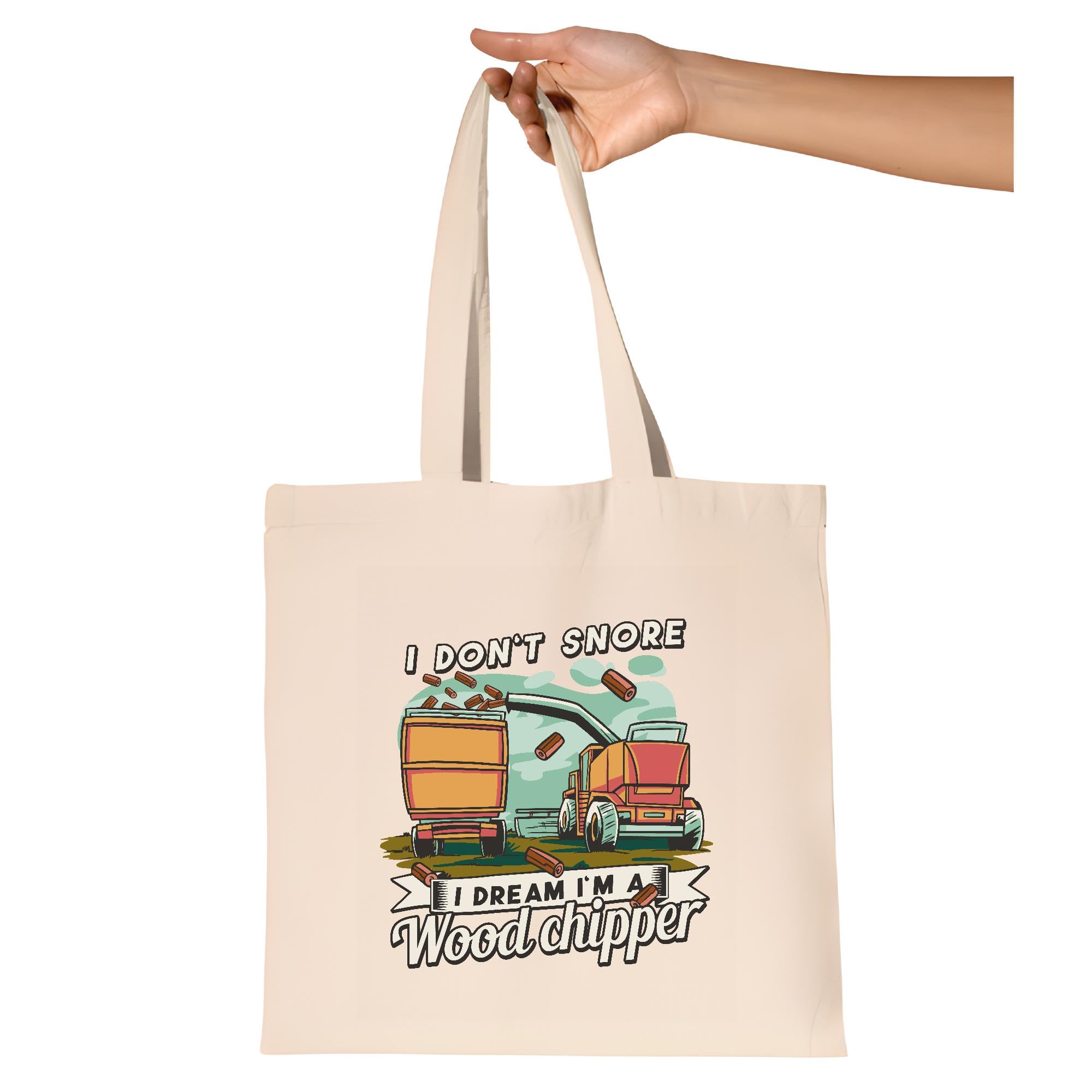Men Wood Chipper Inspired Gift The perfect gift for DIY enthusiasts and tools lovers Natural White Multicolor Canvas Tote Bag