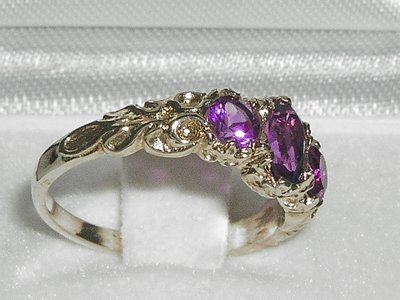 LetsBuyGold 925 Sterling Silver Natural Amethyst Womens Promise Ring - Size 6.5