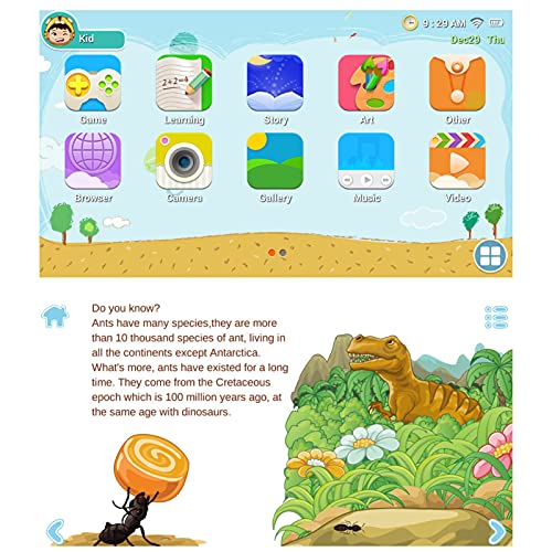 ZSEM Children Tablet 7 Inch Display Screen Dual Camera Quad-core WiFi Version Early Educational Learning Hine Gift for Toddlers Children