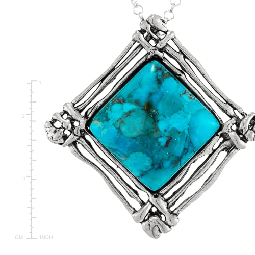 Silpada 'Tranquil Gaze' Sterling Silver Turquoise Pendant Necklace, 18" + 2"
