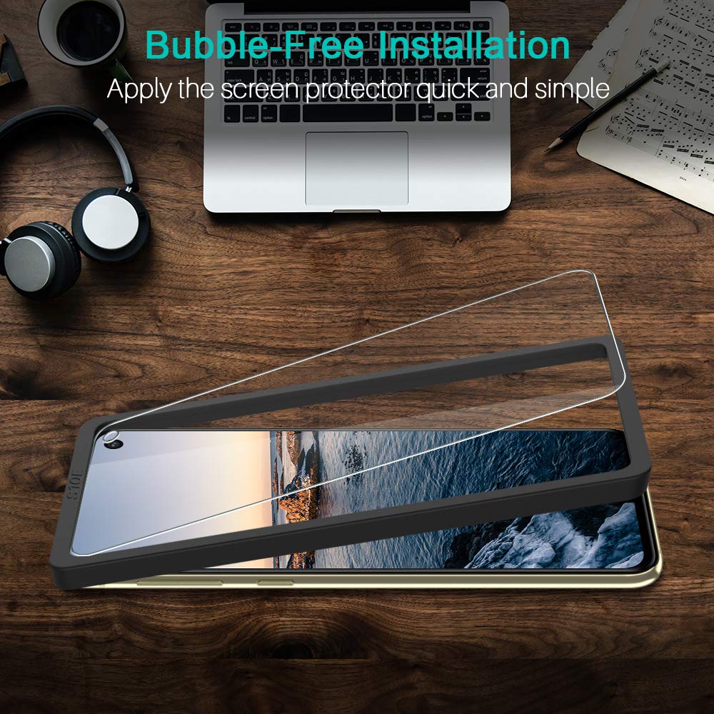LK 3 Pack Screen Protector designed for Samsung Galaxy S10e Tempered Glass New Verison - Camera Hole Opened Frame Installation HD Clear, 9H Hardness, Case Friendly