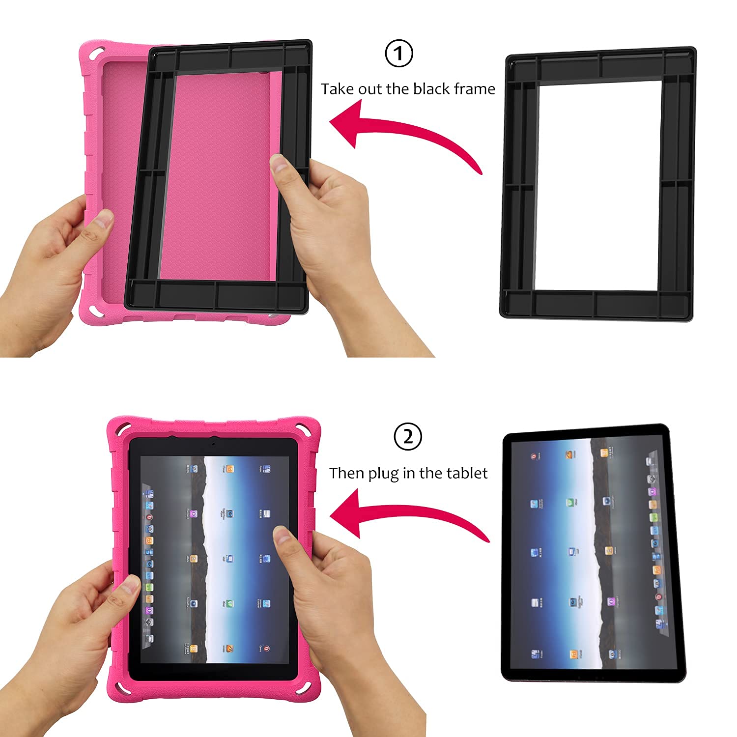 Riaour Case for Amazon Fire HD 10 & Fire HD 10 Plus Tablet (Only Compatible with 11th Generation Tablet, 2021 Release) β Light Weight Shock Proof Back Cover for Fire HD 10 Tablets(Rose)