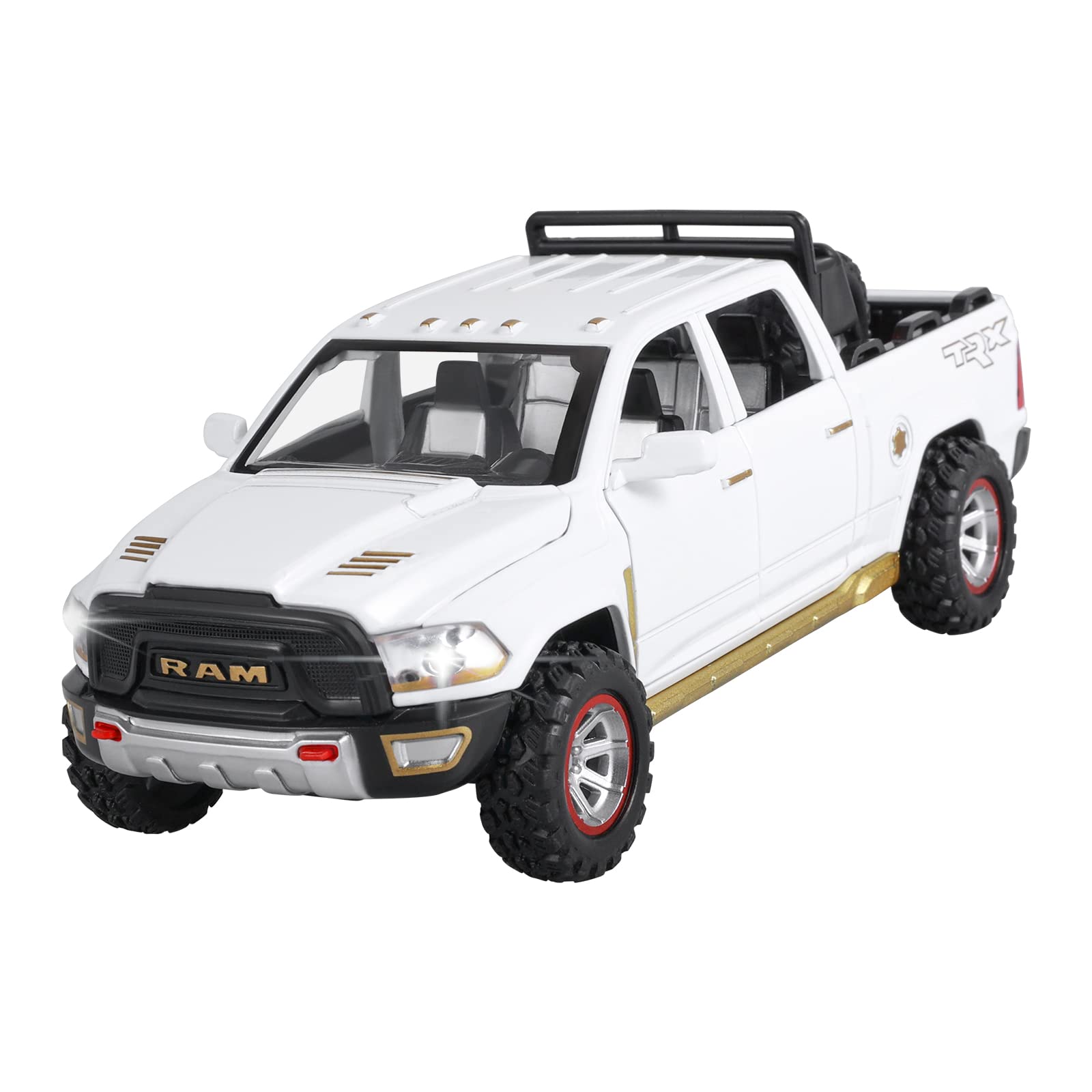 Toy Trucks Dodge Ram Toy Pickup Trucks TRX 1500 Pull Back Diecast Metal Model Trucks for 3 Year Old Boys and up