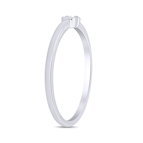 SAVEARTH DIAMONDS Round Cut Lab Grown Diamond Solitaire Stackable Engagement Ring In 10K Solid White Gold Jewelry For Women (G-H Color, VS-SI Clarity, 0.07 Cttw)-6