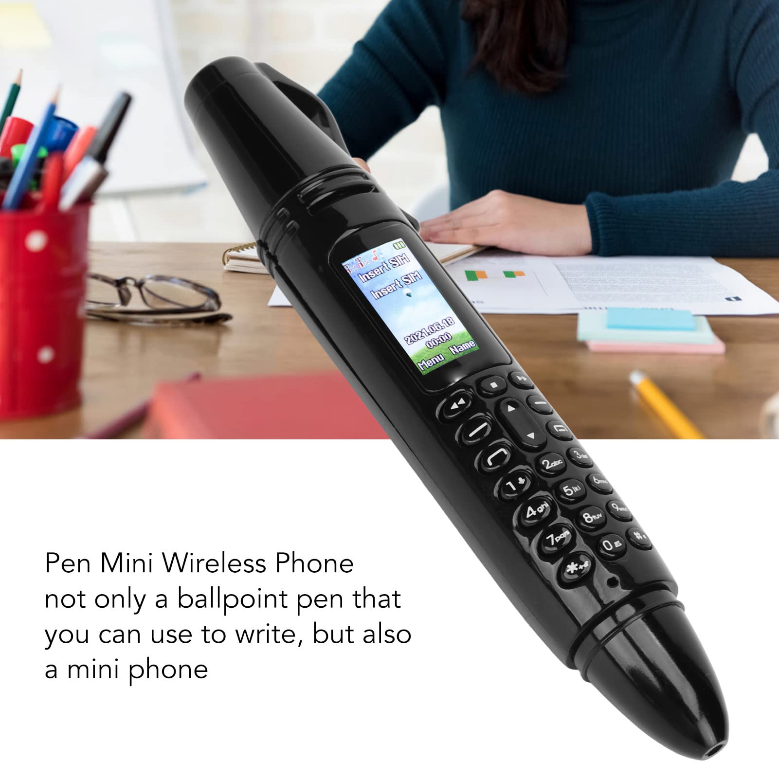 Mini Smartphone, Pen Mini Cell Phone, 0.96 Inch Tiny Screen Mobile Phone,Bluetooth Dialer Kid Mobile Phone, GSM Dual SIM 32G Memory Card with Camera Flashlight Music Player