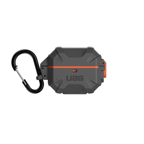 URBAN ARMOR GEAR UAG Designed for AirPod Case Silver Orange (3rd Generation, 2021) Durable Protective Soft-Touch Silicone with Detachable Carabiner, Pathfinder
