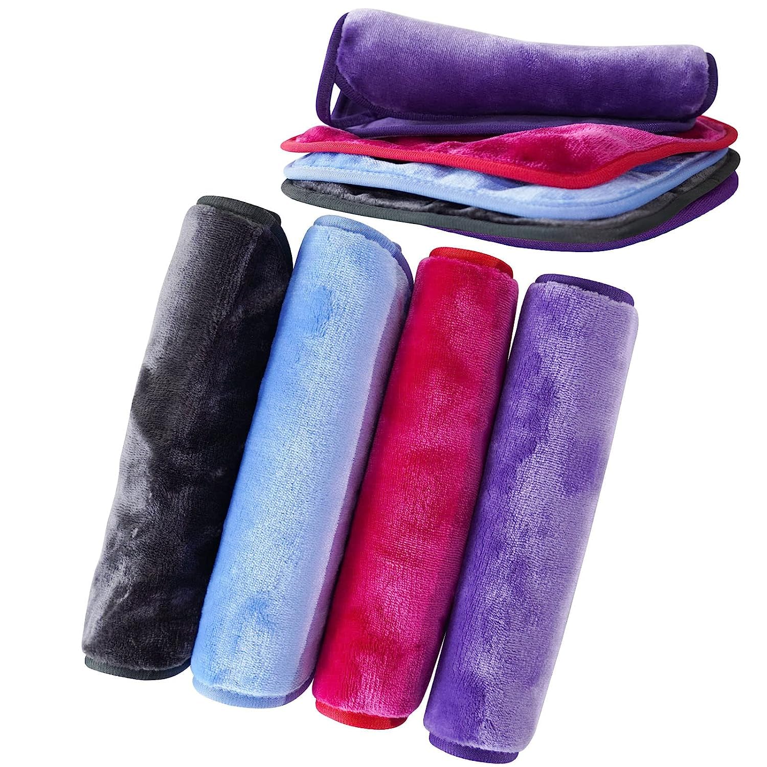Makeup Remove Cloths Face Towels, Reusable Makeup Remover Cloths (4packs), Makeup Remover Towel Reusable Microfiber Cleansing Towel 8.67 inch X 8.67 inch