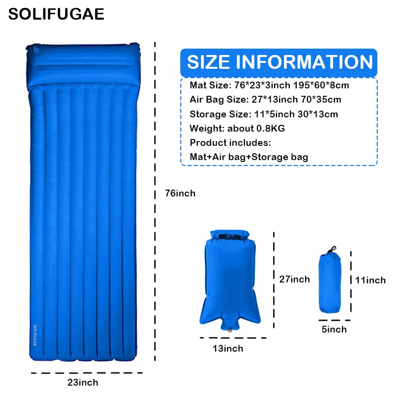 SOLIFUGAE Camping Sleeping Pad-Ultralight Inflatable Mattress-Hiking Tent Accessories