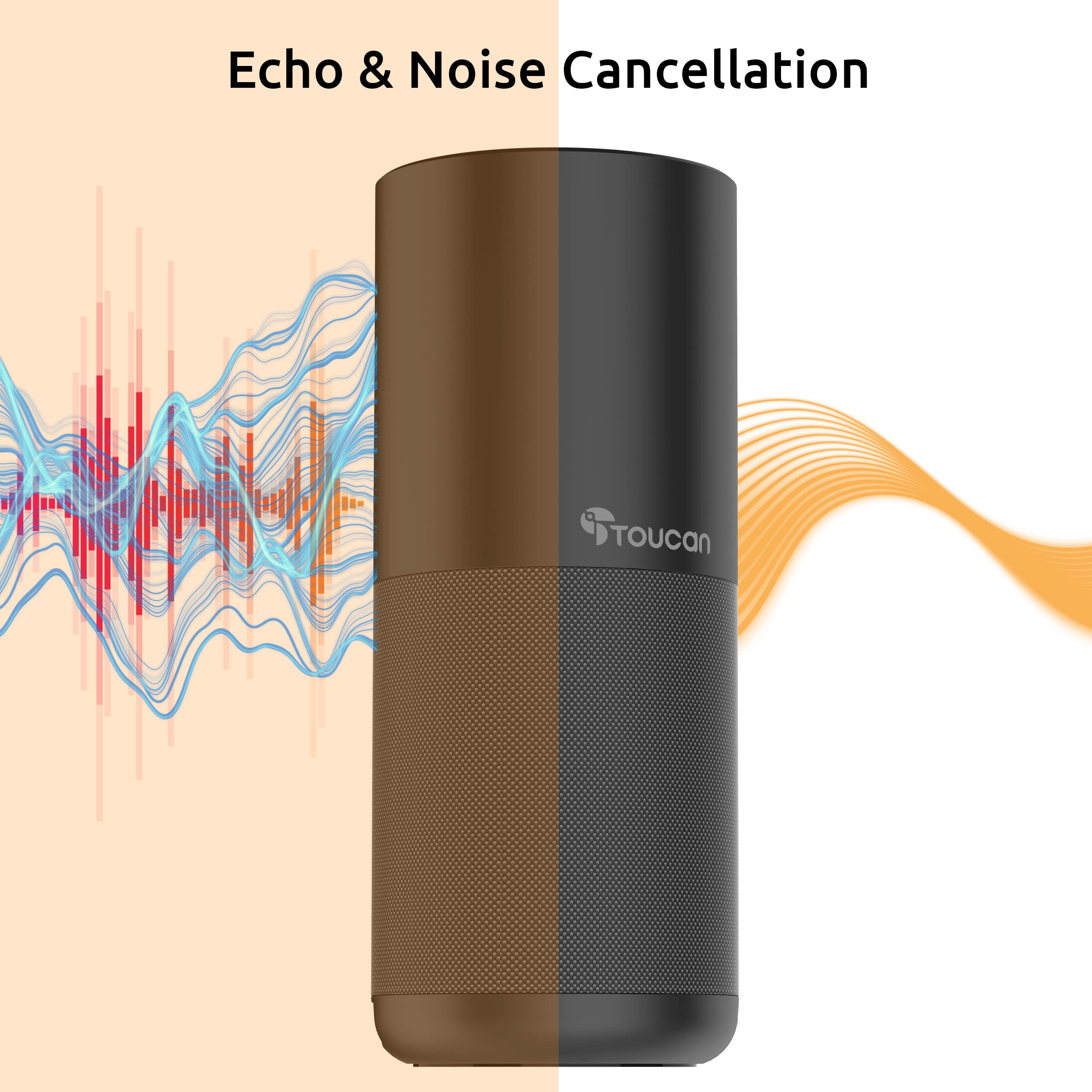 TOUCAN Conference Speakerphone with 4 Built-in Echo-Canceling Microphone | Home Office, Conference Room Meeting Use | Bluetooth Enabled Conference Speaker