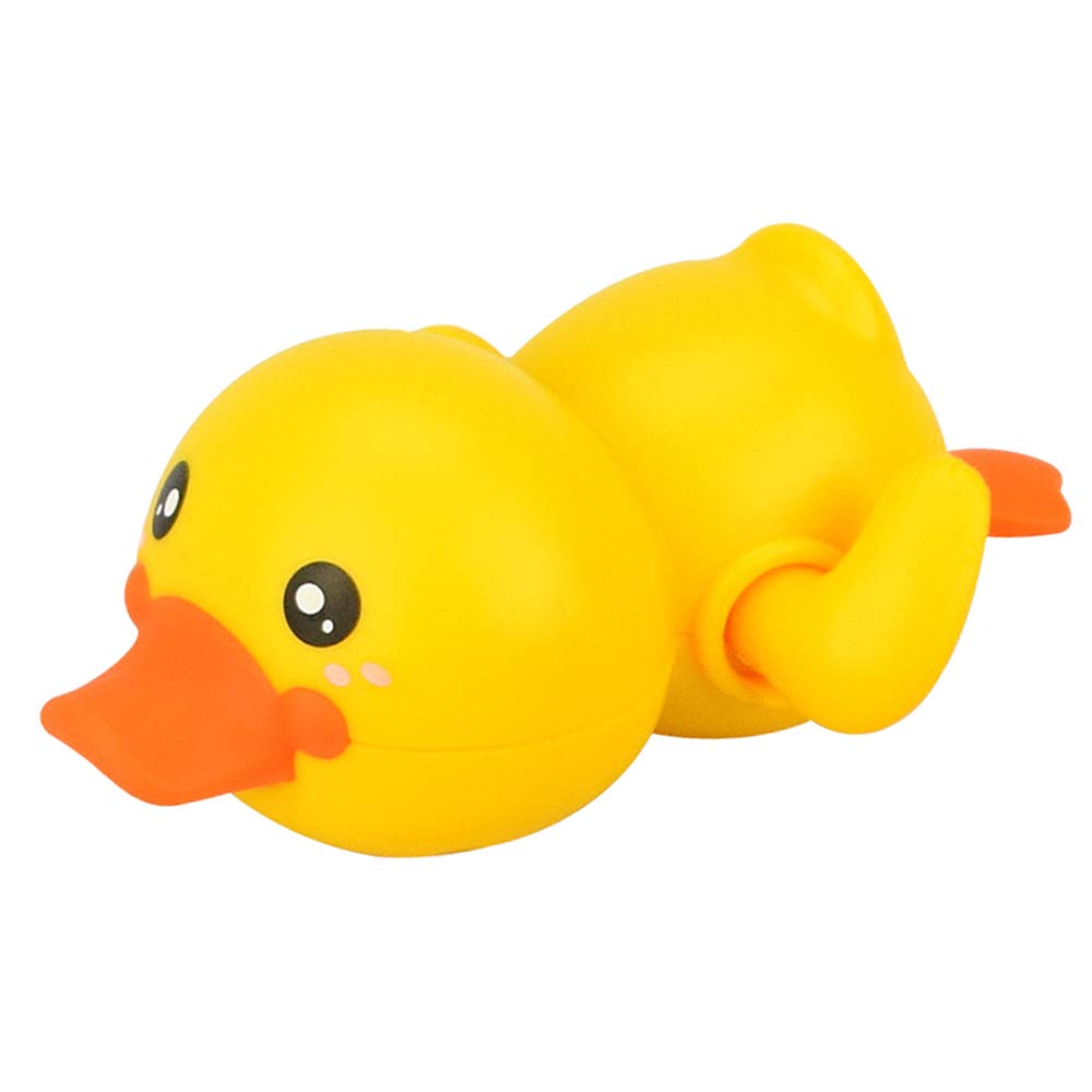NEXTAKE Kids Bath Toy Wind-up Swimming Duckling Clockwork Bathtub Toy Water Toy for Toddlers (Yellow)