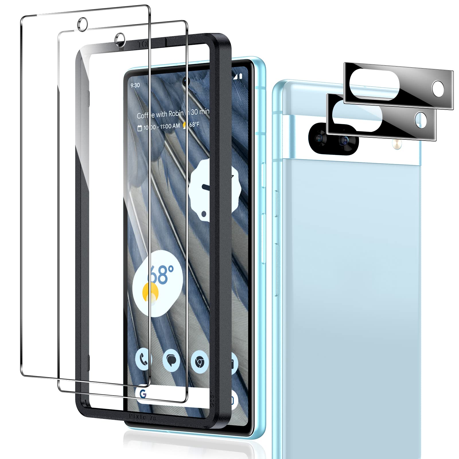 LK 3 pack Screen Protector for Google Pixel 3, Easy Installation Tray, HD Transparent, Bubble Free, Anti-Scratch, Tempered Glass for Google Pixe 3