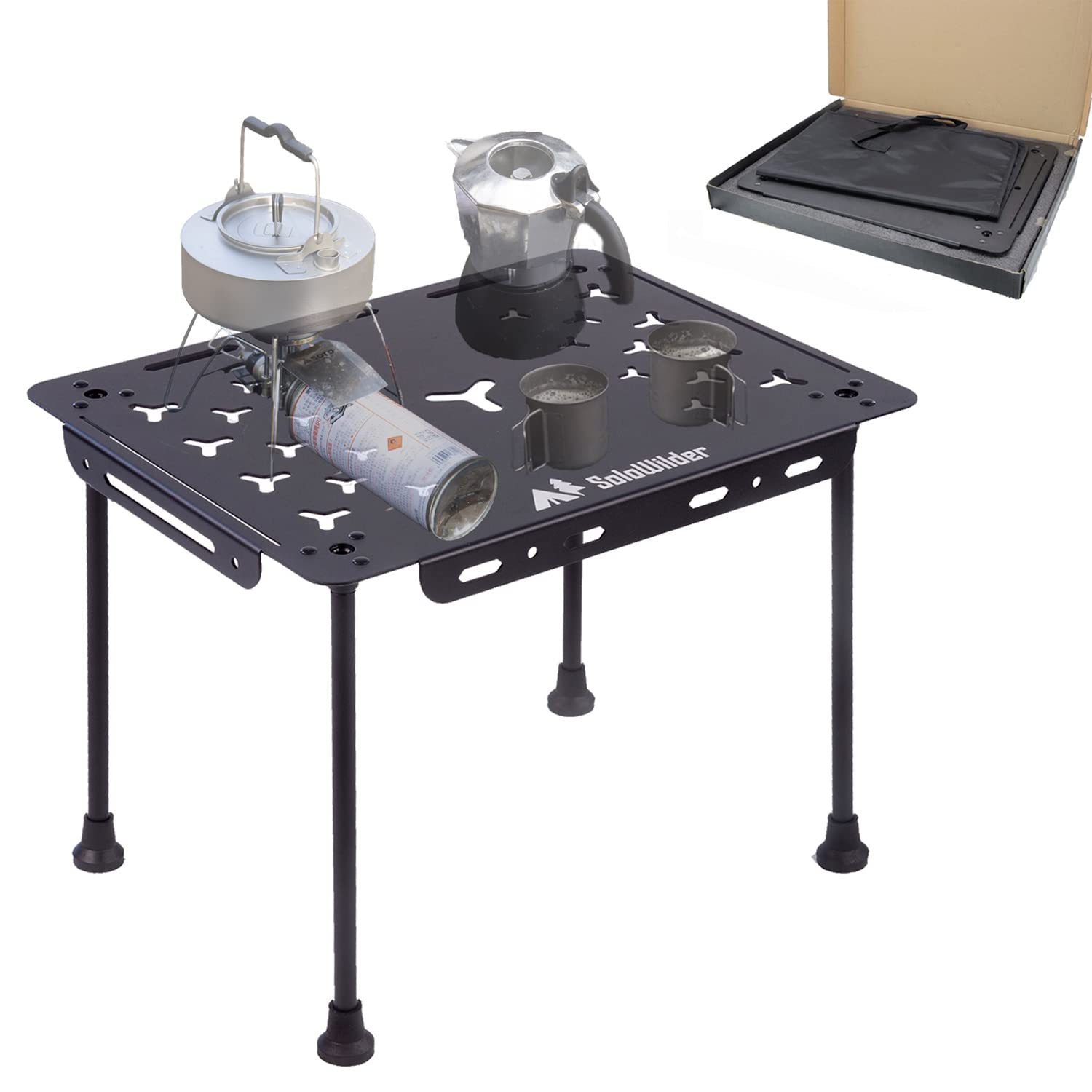 SoloWilder Outdoor Camping Table Partable BlackBee T4 Folding Table with Storage Bag