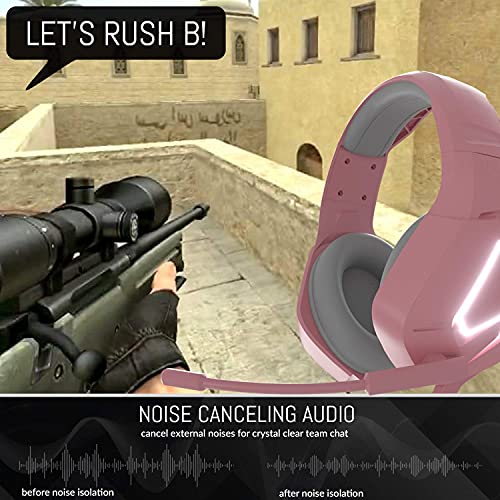 Orzly Gaming Headset for PC and Gaming Consoles PS5, PS4, Xbox Series X | S, Xbox ONE, Nintendo Switch & Google Stadia - Stereo Sound with Noise Cancelling Mic - Hornet RXH-20 Nakuru Edition (Renewed)