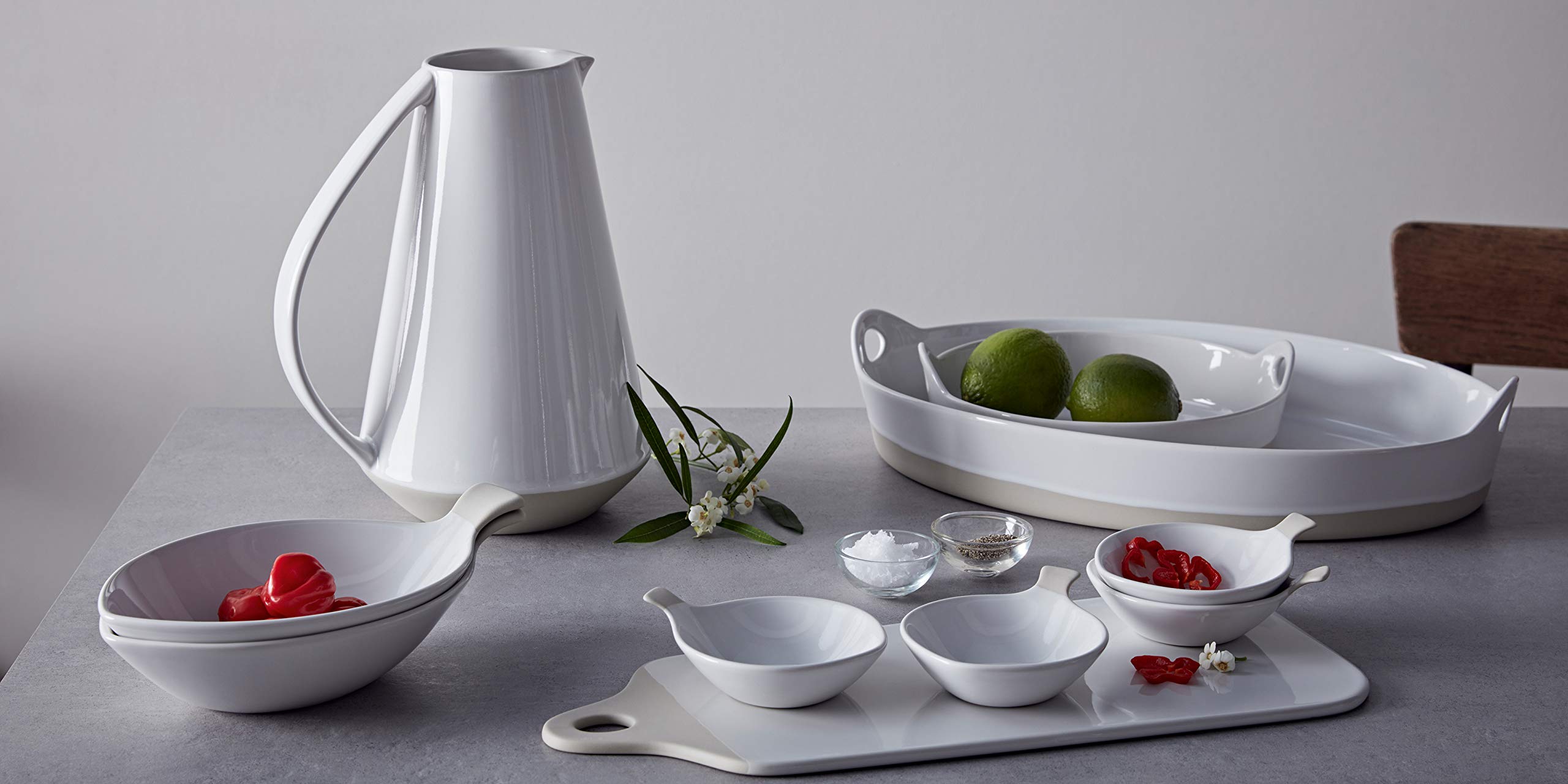 Royal Doulton Ellen Degeneres Ceramic Accessories Serving Bowl, 37.6 x 11.6 x 27.2 cm, White