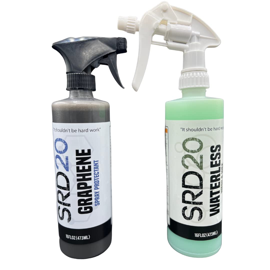 SRD20 Graphene Ceramic Spray Coating and Protectant & Waterless Wash and Wax - Protect and Maintain your Boat with this Spray Bottle Bundle - A Super Easy, Must-Have Combination of Ceramic Coatings