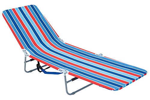 Ostrich Chaise Lounge Beach Chair for Adults with Face Hole (Red) and Rio Beach Portable Folding Backpack Beach Lounge Chair with Backpack Straps and Storage Pouch (Blue and Red)